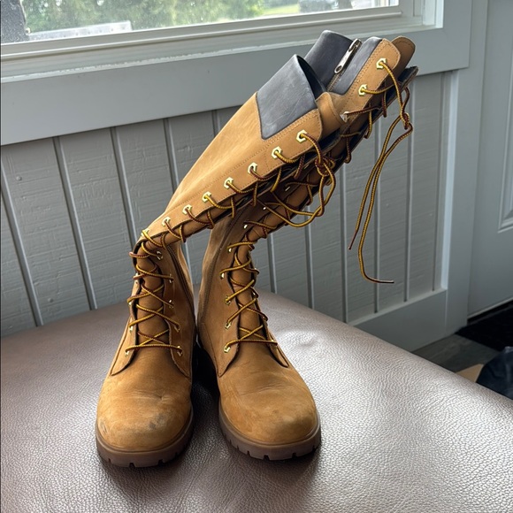 Timberland | Shoes | Timberland Brown Laceup Kneehigh Boots | Poshmark